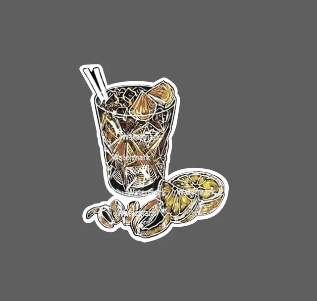 DOPASTICKER Whiskey Old Fashioned Sticker Phone Sticker, Latop Sticker ...