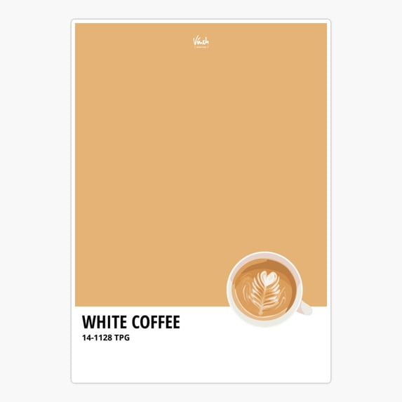 DOPASTICKER White Coffee Pantone Sticker, Phone Sticker Water Bottle ...