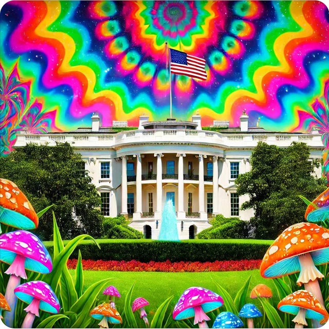 DOPASTICKER White House Under A Trippy Sky Sticker Phone Decal Water ...