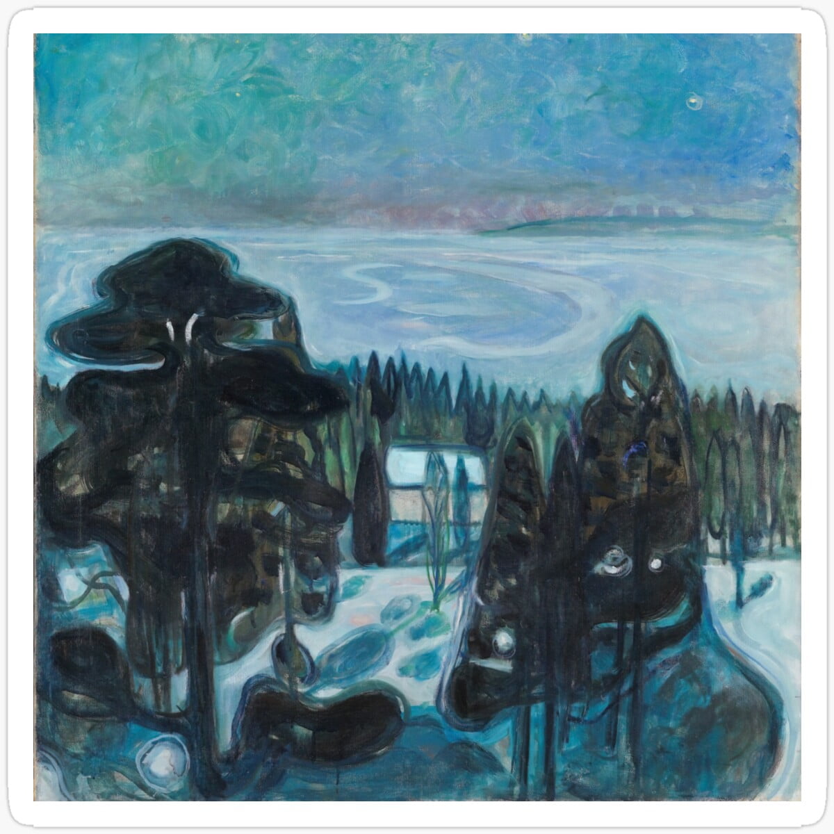 DOPASTICKER White Night By Edvard Munch, 1900 Sticker Waterproof ...