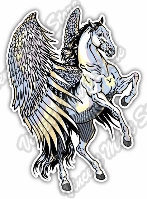 DOPASTICKER White Pegasus Winged Horse Greek Mythology Car Sticker ...
