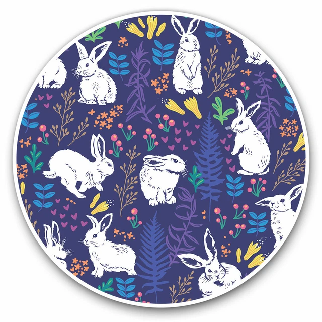 DOPASTICKER White Rabbit Hare Bunny Cute Cool Gift Decorative Laptop ...