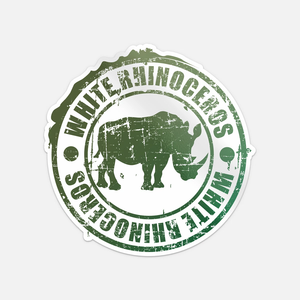 DOPASTICKER White Rhinoceros Animal Sticker Decal Gift You - Decorative ...