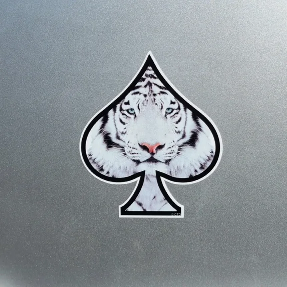DOPASTICKER White Siberian Tiger Ace Of Spades Sticker For Car Van ...