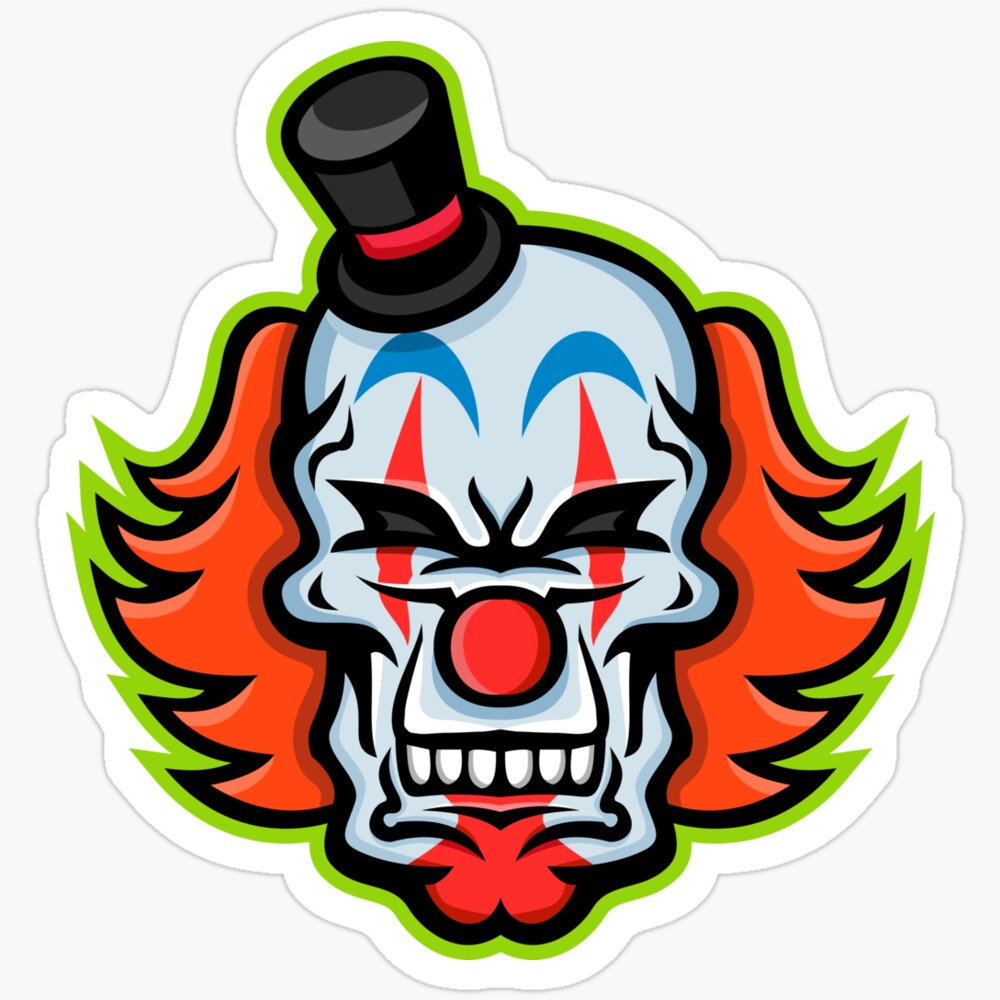 DOPASTICKER Whiteface Clown Skull Mascot Sticker Phone Decal Water ...