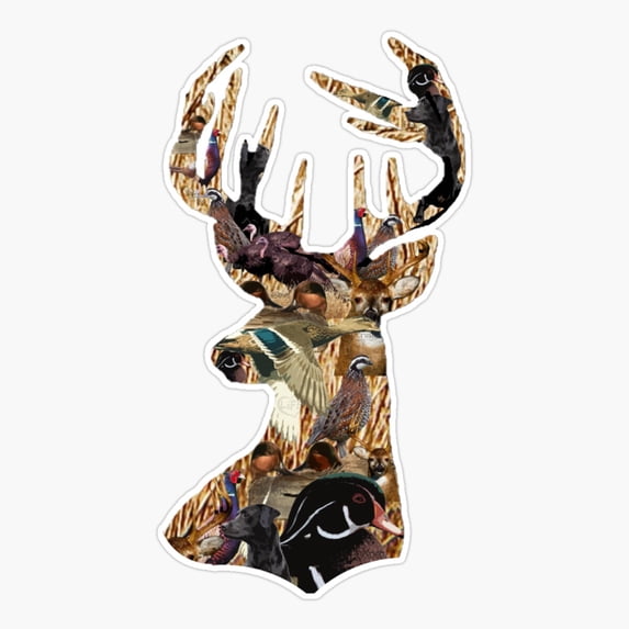 DOPASTICKER Whitetail Buck Deer Hunting Collage With Duck Hunting ...