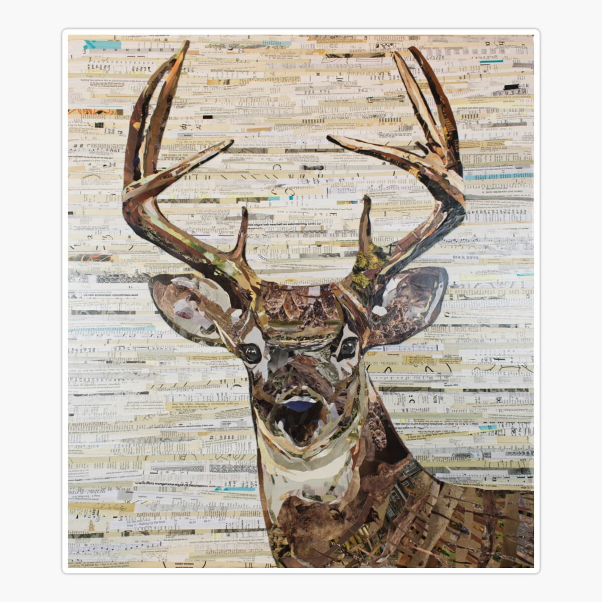 DOPASTICKER Whitetail Deer,Buck Collage By C.E. White Sticker, Phone ...