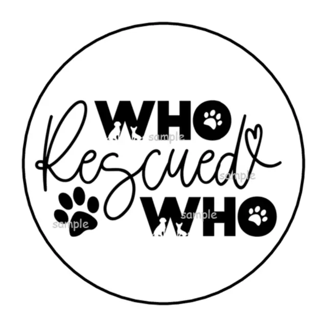 DOPASTICKER Who Rescued Who Stickers Animal Rescue Phone Decal Water ...