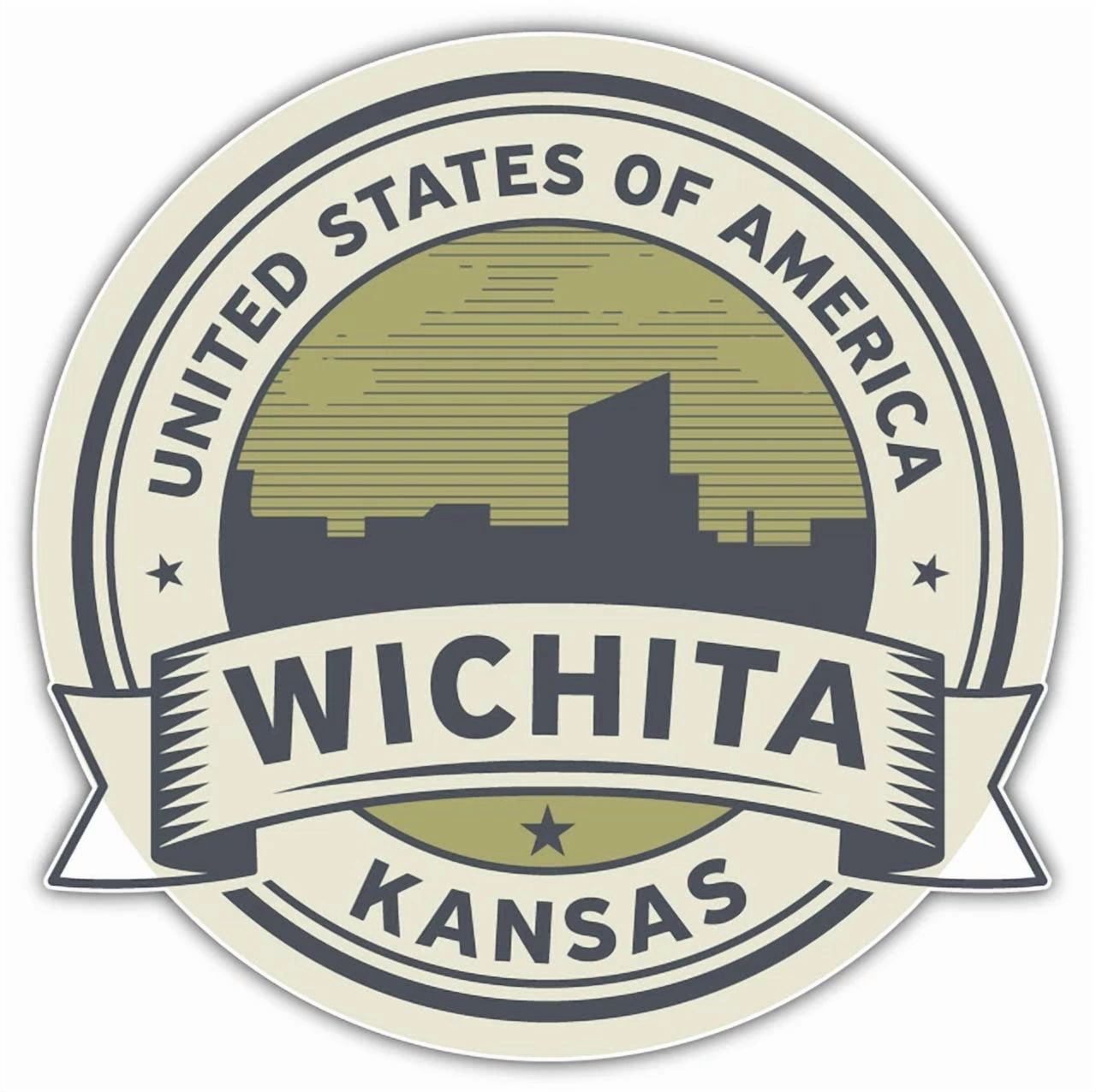 DOPASTICKER Wichita City Kansas Usa State Retro Badge Car Sticker Phone ...