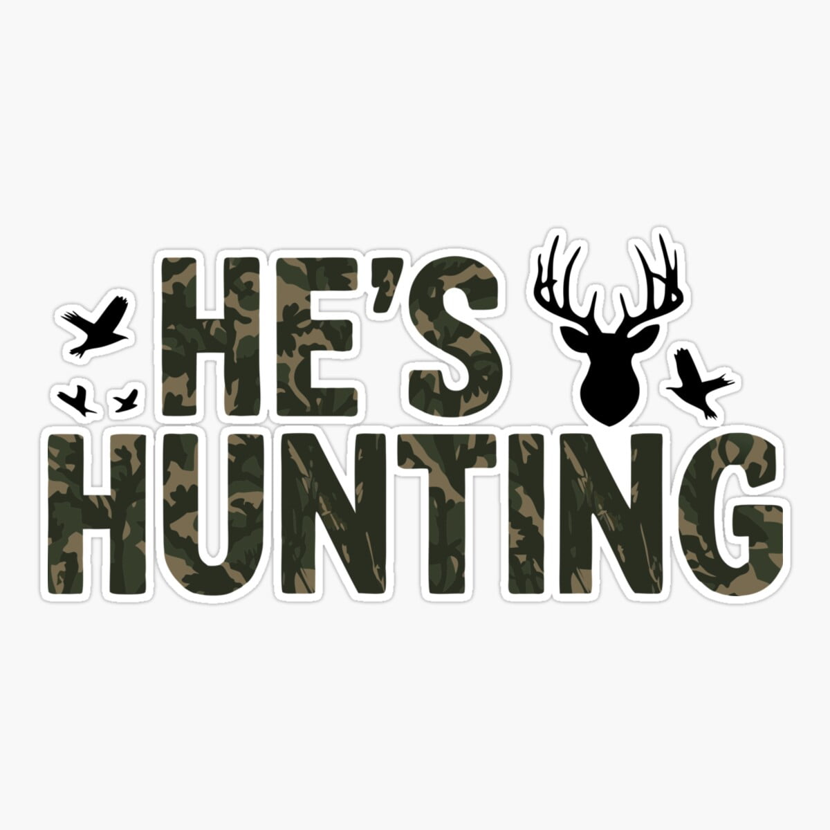 DOPASTICKER Wie Hunting Season, He'S Hunting Sticker, Phone Sticker Car ...