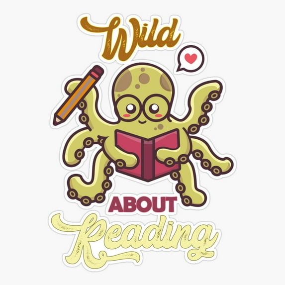 DOPASTICKER Wild About Reading- Book Lover'S Git Ideas Sticker, Phone ...