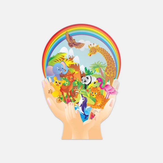 DOPASTICKER Wild Animals Rainbow Sticker Decal Waterproof Sticker For ...