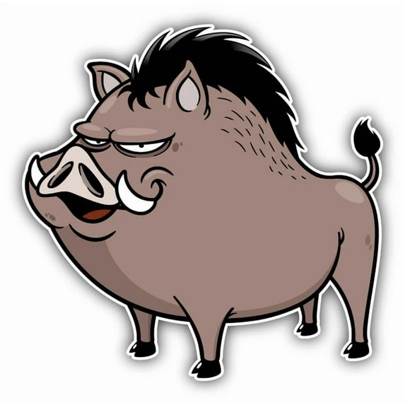 DOPASTICKER Wild Boar Cartoon Sticker Decal Phone Decal Water Bottle ...