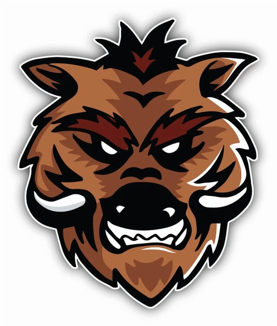 DOPASTICKER Wild Boar Face Mascot Sticker Decal Phone Decal Water ...