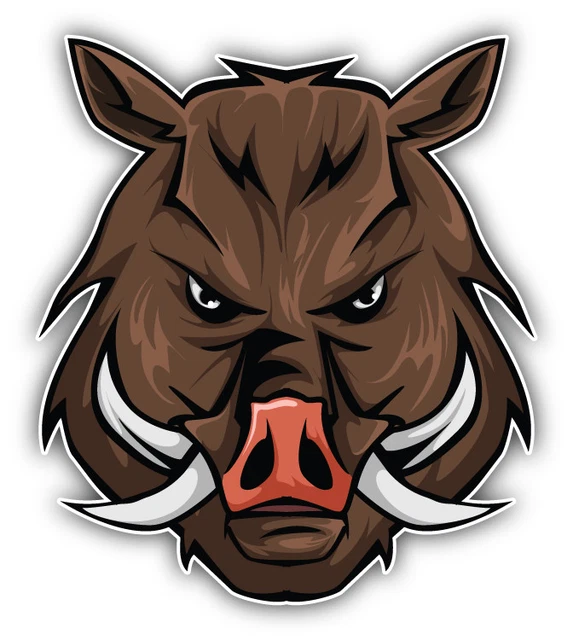 DOPASTICKER Wild Boar Head Mascot Sticker Decal Phone Decal Water ...