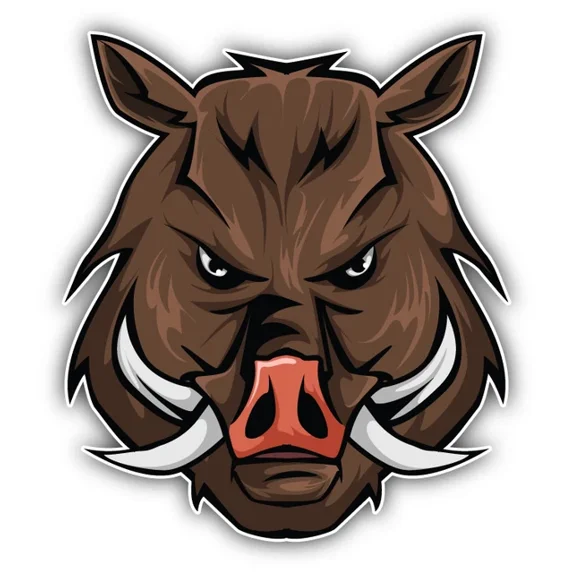 DOPASTICKER Wild Boar Head Mascot Sticker Decal Phone Decal Water ...