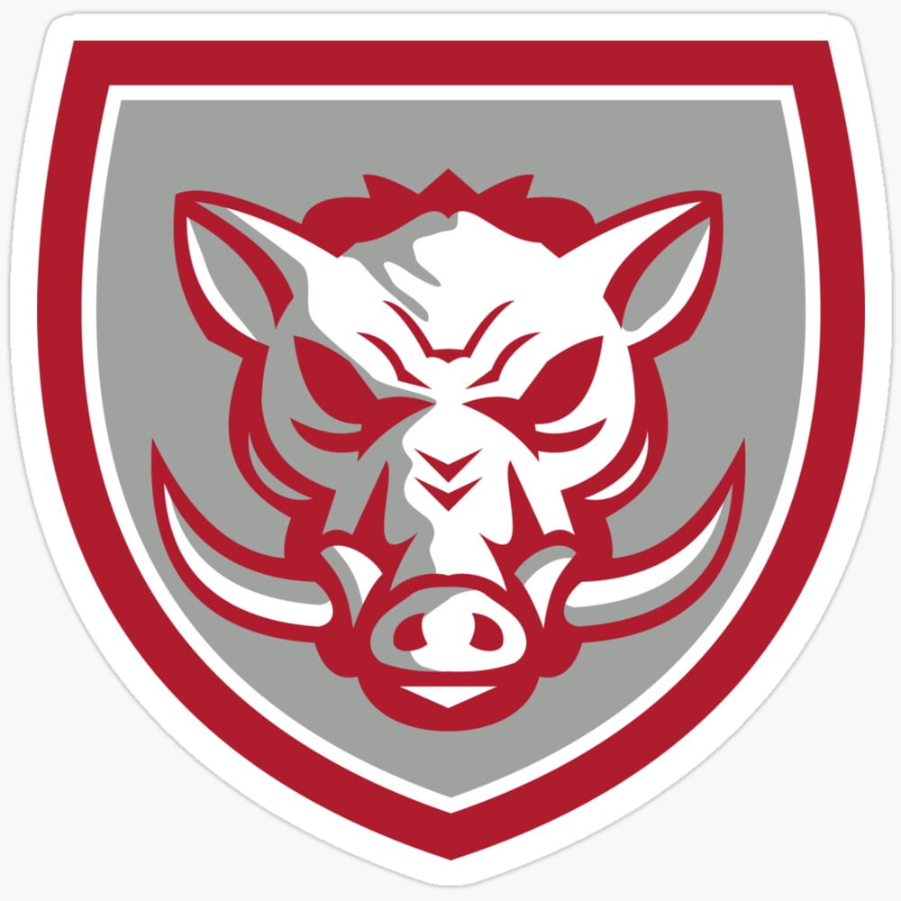 DOPASTICKER Wild Boar Razorback Head Angry Shield Retro Sticker Phone ...