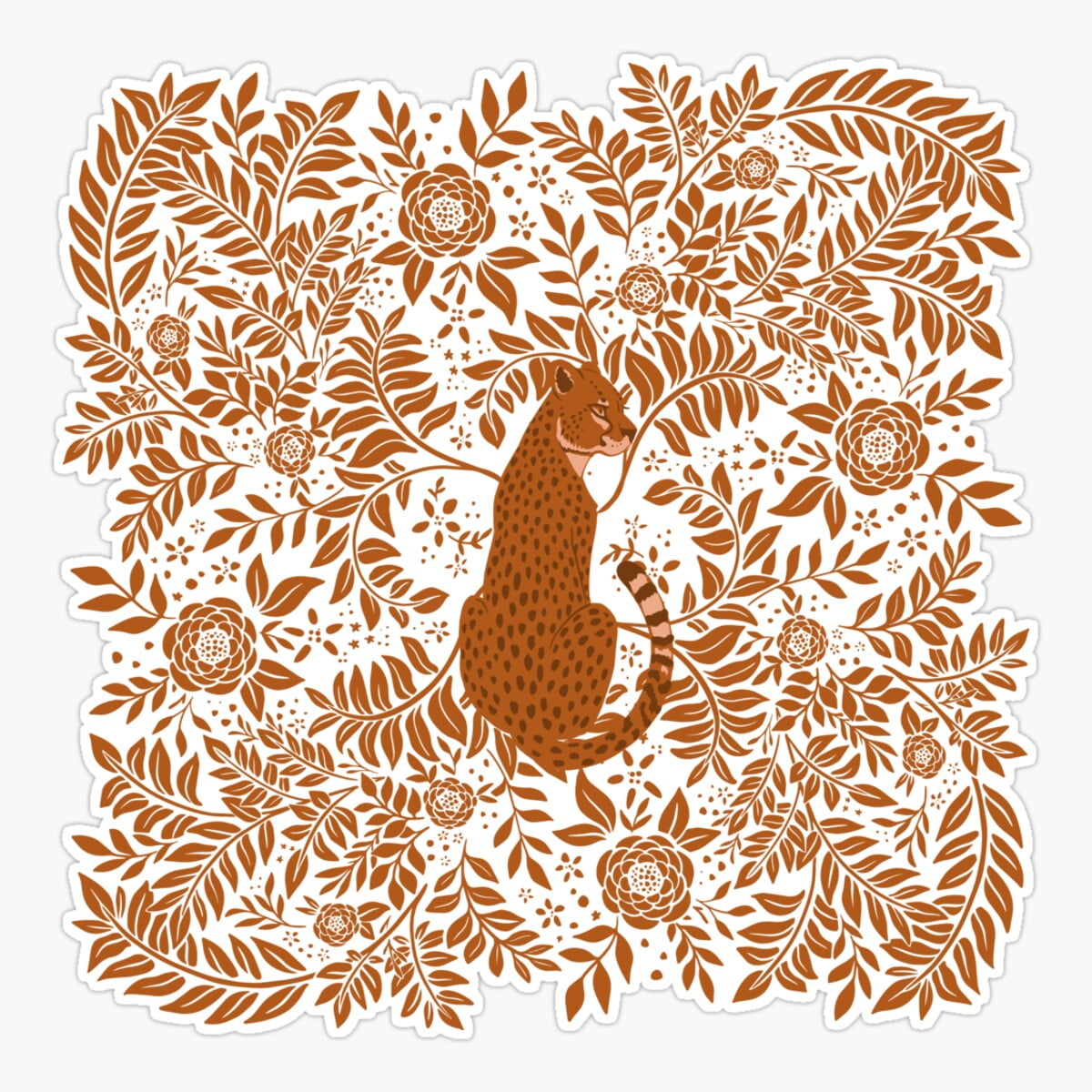 DOPASTICKER Wild Cheetah - Rust Brown Sticker, Phone Sticker Car ...