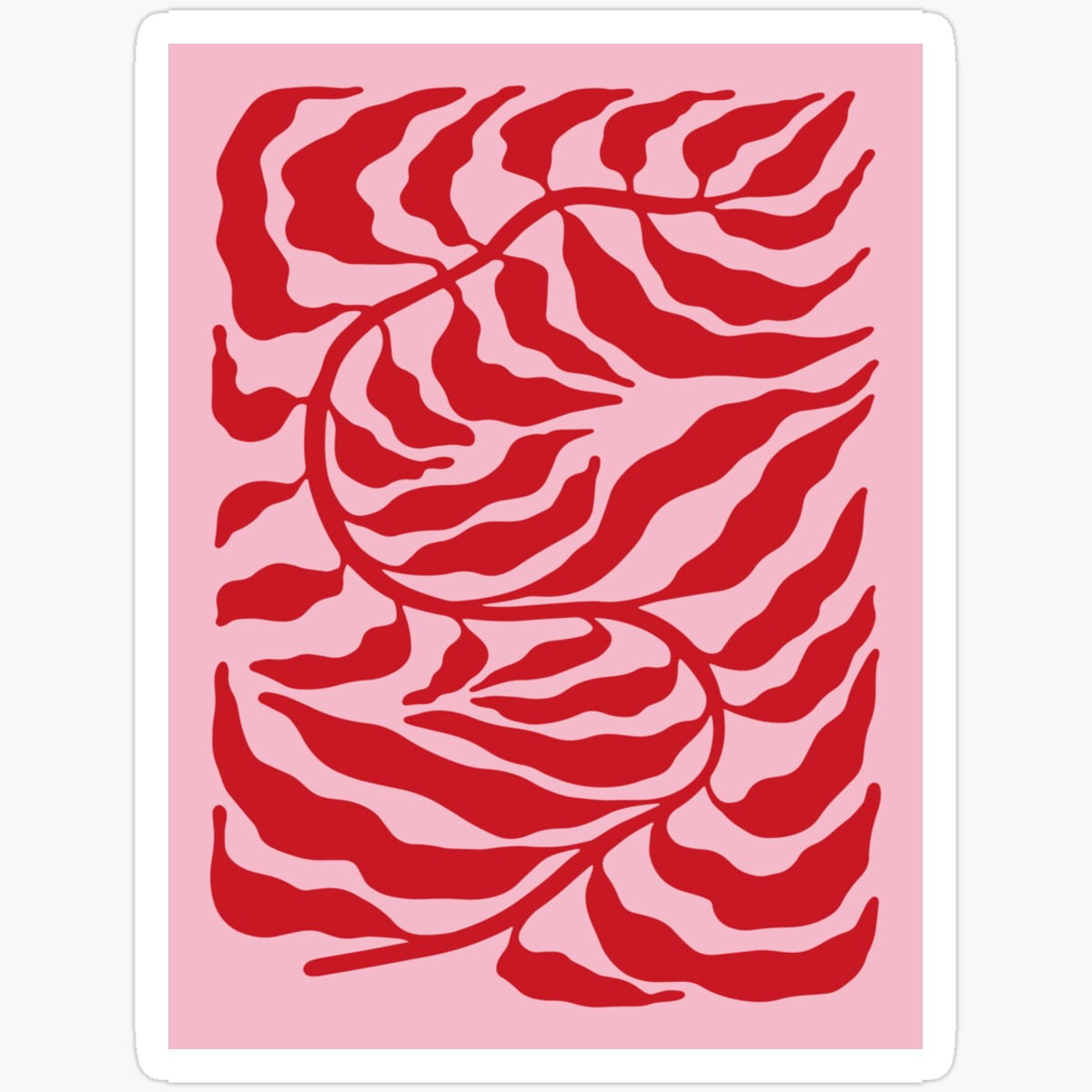 DOPASTICKER Wild Ferns: Wine Edition Art Print, Mid-Century Edition ...