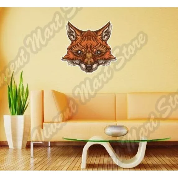 DOPASTICKER Wild Red Fox Face Animal Wall Sticker Room Interior Decor ...