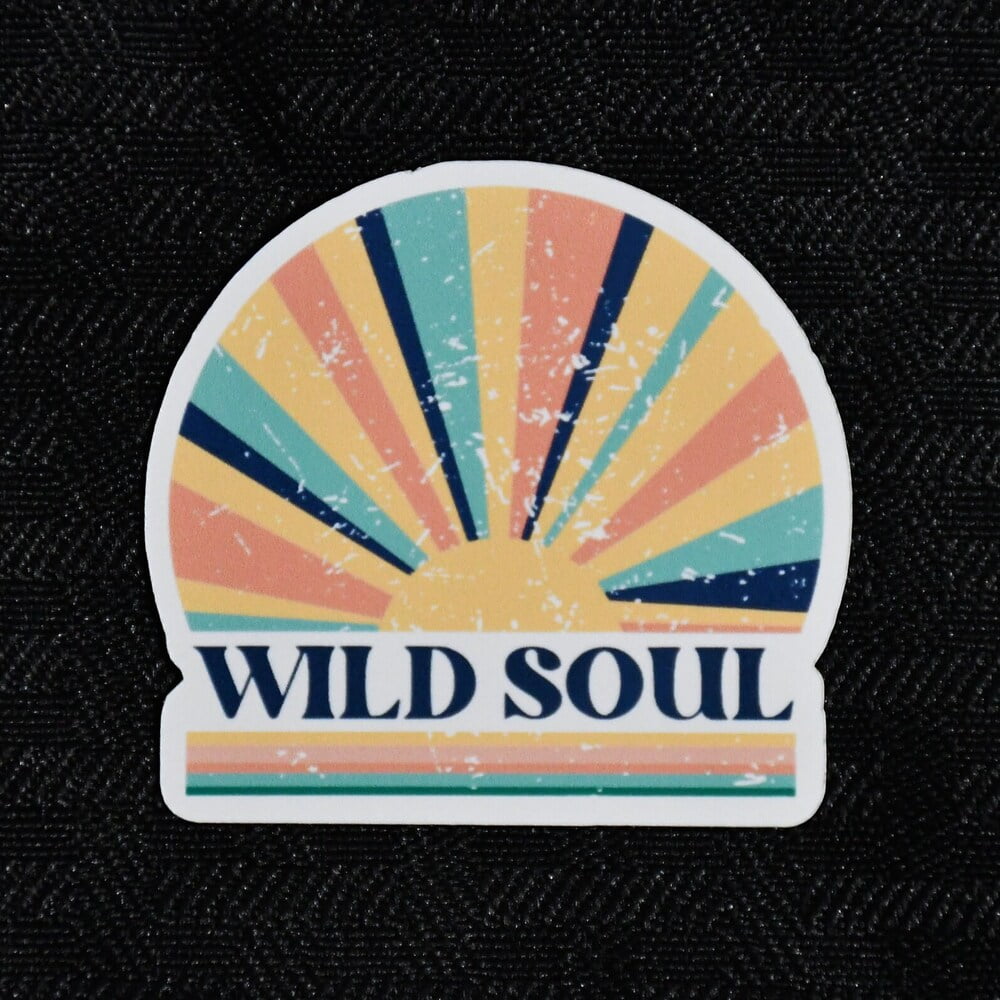 DOPASTICKER Wild Soul Stickers, Retro Sunset Label, Retro Rainbow ...