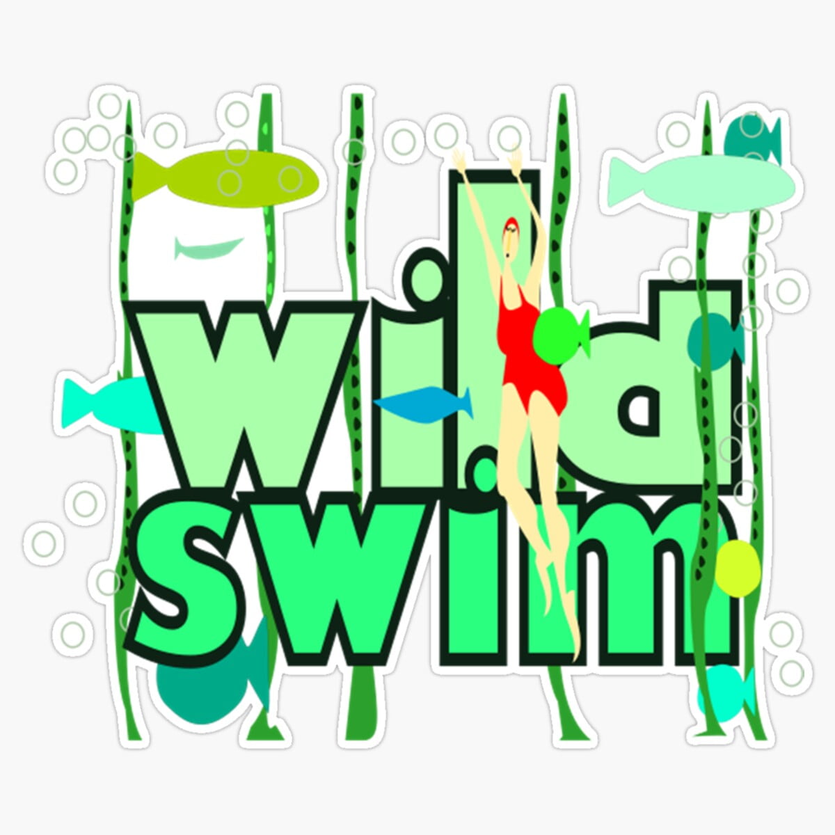 DOPASTICKER Wild Swim Sticker, Phone Sticker Car Stickers, Birthday ...
