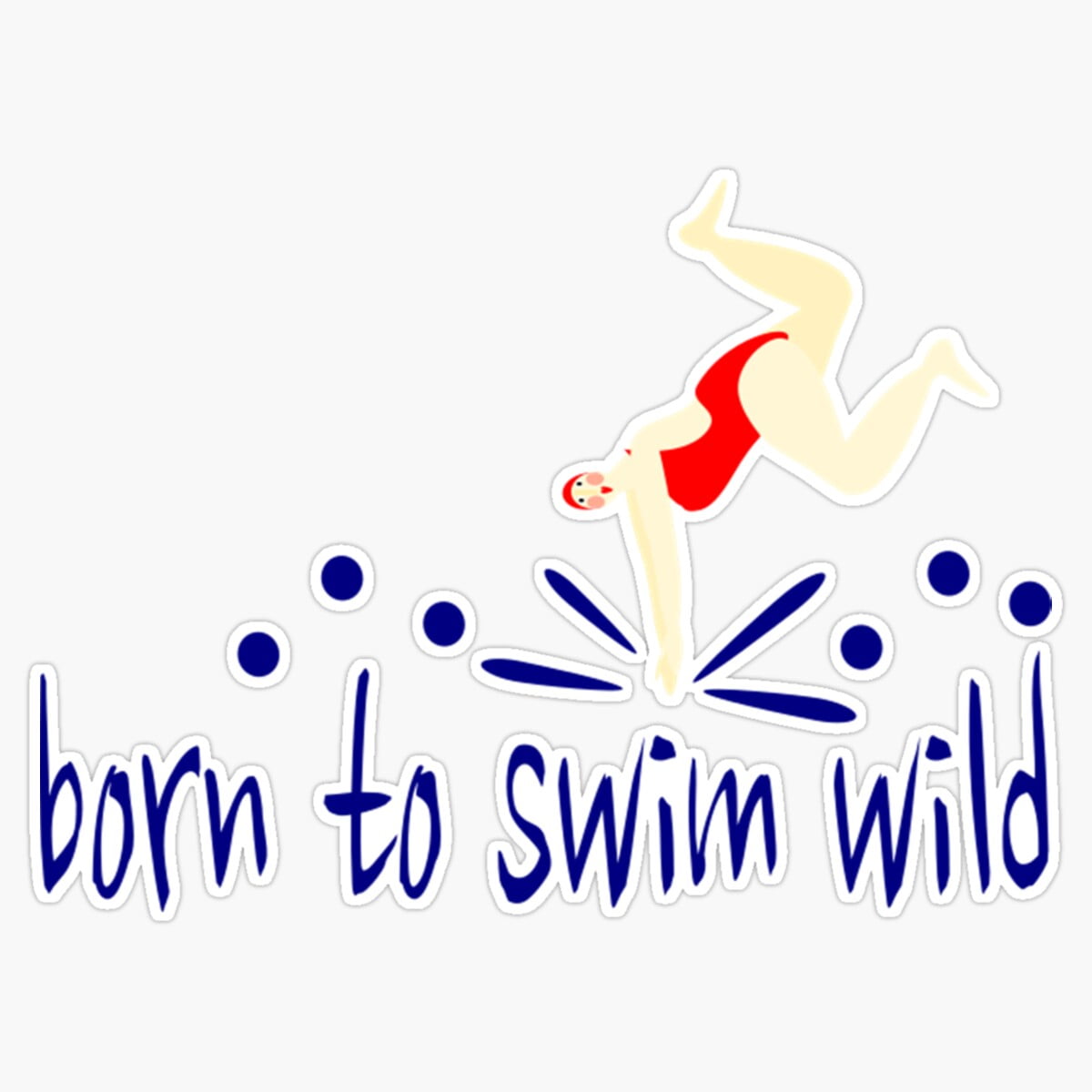 DOPASTICKER Wild Swimming Woman, "Born To Swim Wild" For Cold Water ...