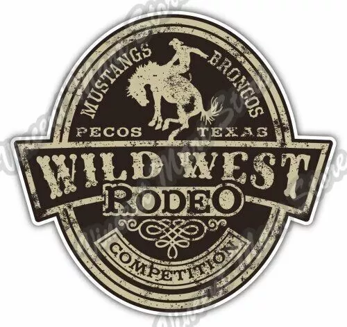 DOPASTICKER Wild West Rodeo Mustang Broncos Car Window Sticker Decal ...