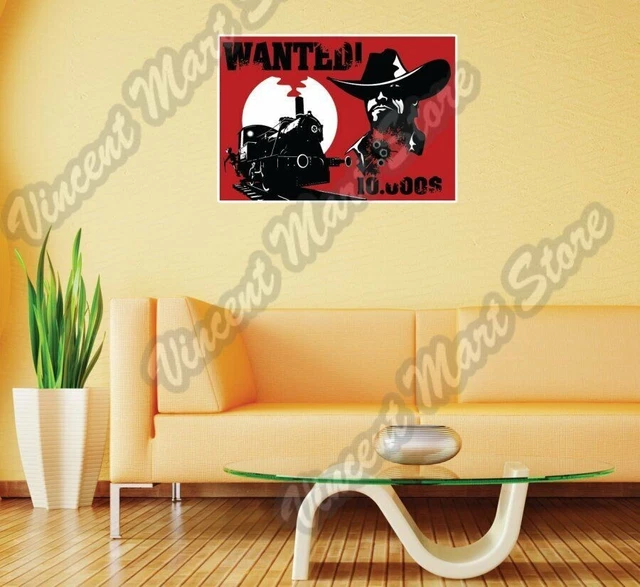 DOPASTICKER Wild West Train Outlaw Bandit Reward Wall Sticker Room ...