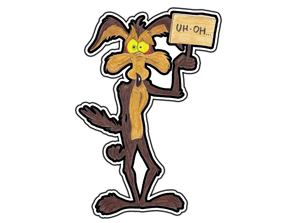DOPASTICKER Wile E Coyote Uh-Oh Sticker Decal Phone Decal Water Bottle ...