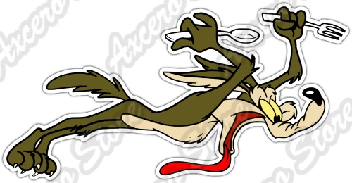 DOPASTICKER Wiley Coyote Roadrunner Road Runner Cartoon Car Sticker ...