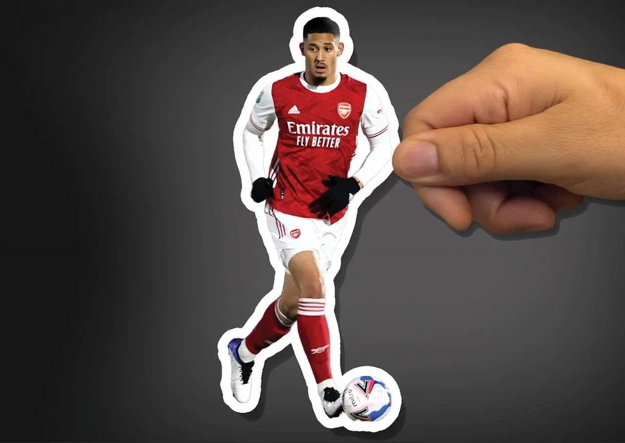 DOPASTICKER William Saliba, Soccer Sticker For Car Truck Window, Phone ...