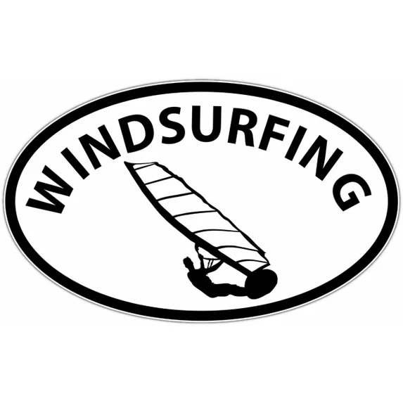 DOPASTICKER Windsurfing Oval Car Window Sticker Decal Phone Decal Water ...