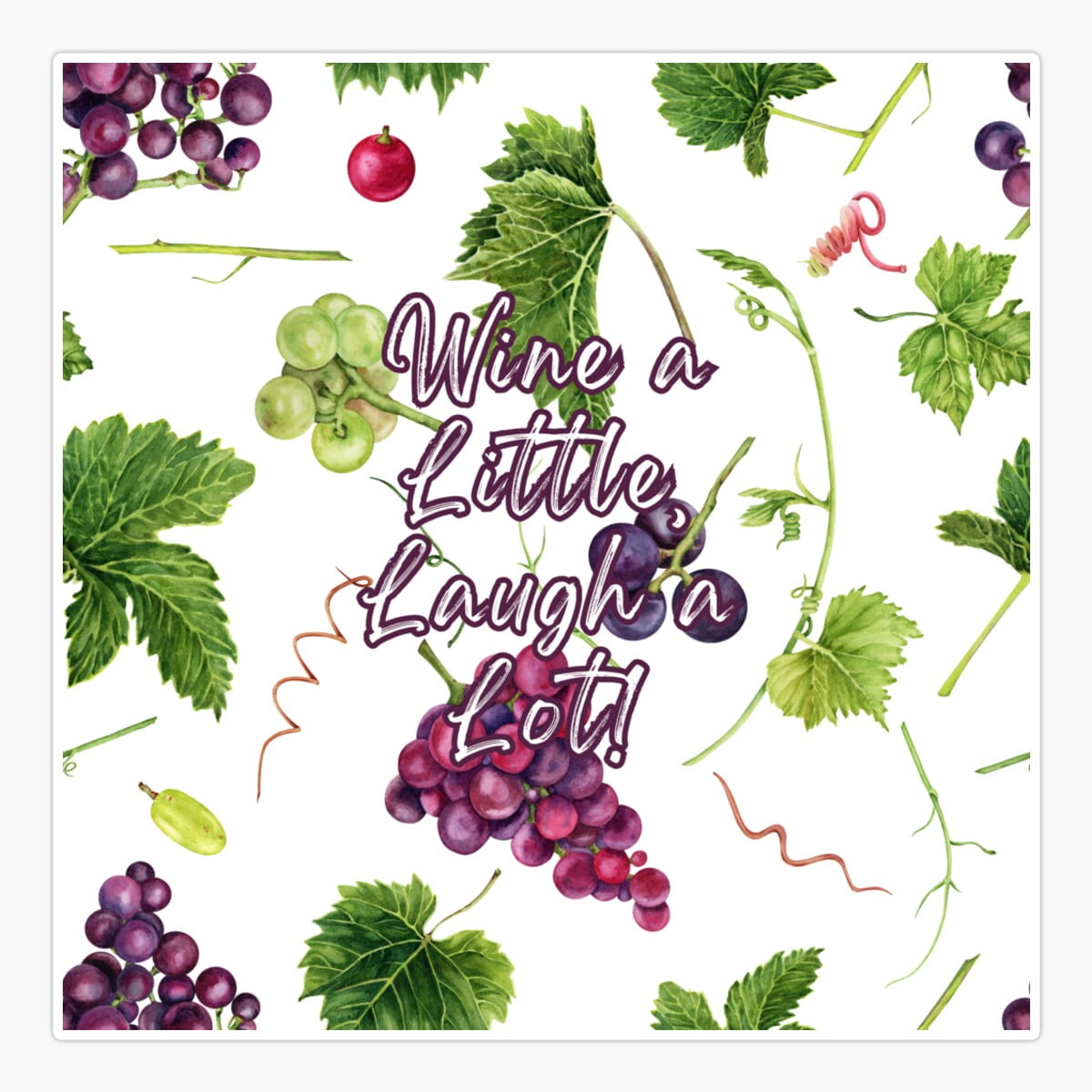 DOPASTICKER Wine A Little, Laugh A Lot! Sticker, Phone Sticker Car ...