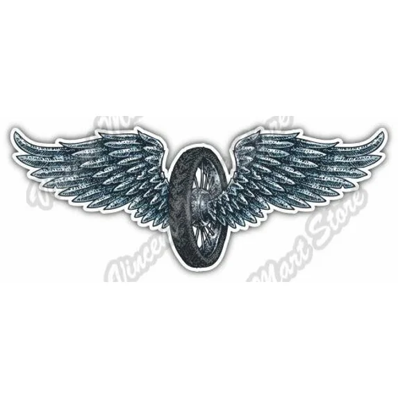 DOPASTICKER Winged Wheel Wing Flying Fly Car Sticker Decal Phone Decal ...