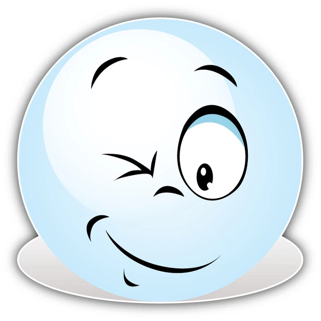 DOPASTICKER Winking Smiley Pong Ball Emotion Sticker Decal Phone Decal ...