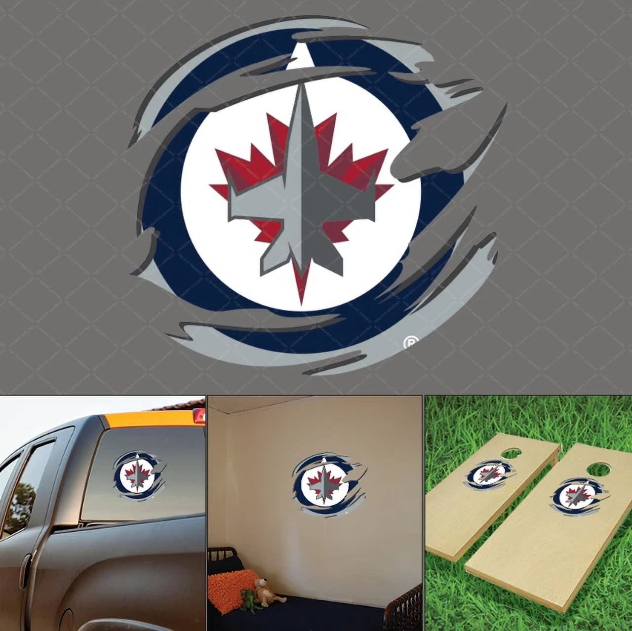 DOPASTICKER Winnipeg New York Football Team Distressed Scratched Decal ...