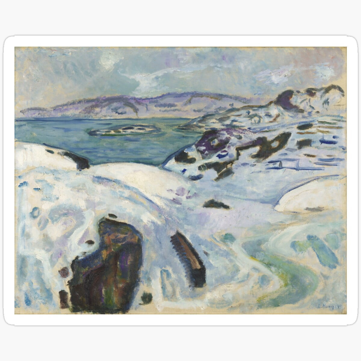 DOPASTICKER Winter On The Fjord By Edvard Munch, 1915 Sticker ...