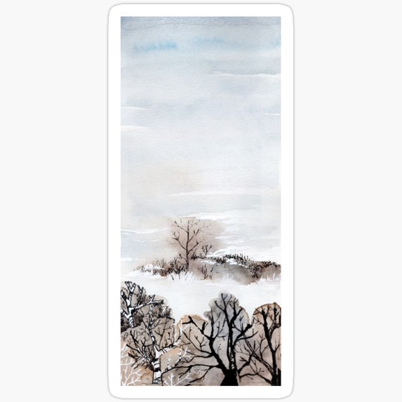 DOPASTICKER Winter Watercolour & Ink Painting - Phone Stickers ...