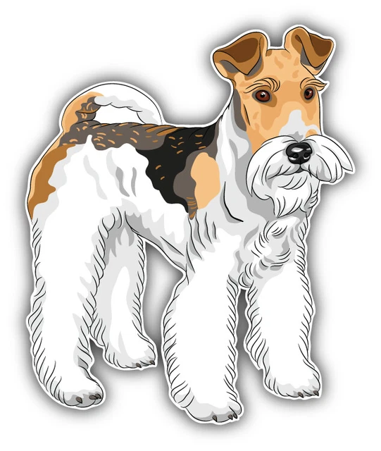 DOPASTICKER Wire Fox Terrier Dog Car Sticker Phone Water Bottle ...