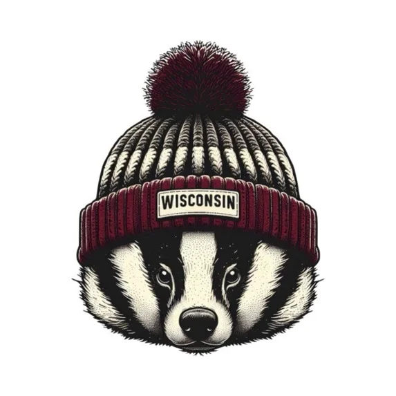 DOPASTICKER Wisconsin Badger Hat Sticker Car Sticker Wall Sticker ...