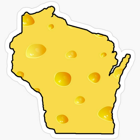 DOPASTICKER Wisconsin Cheese State Sticker, Decorate Laptops, Water ...