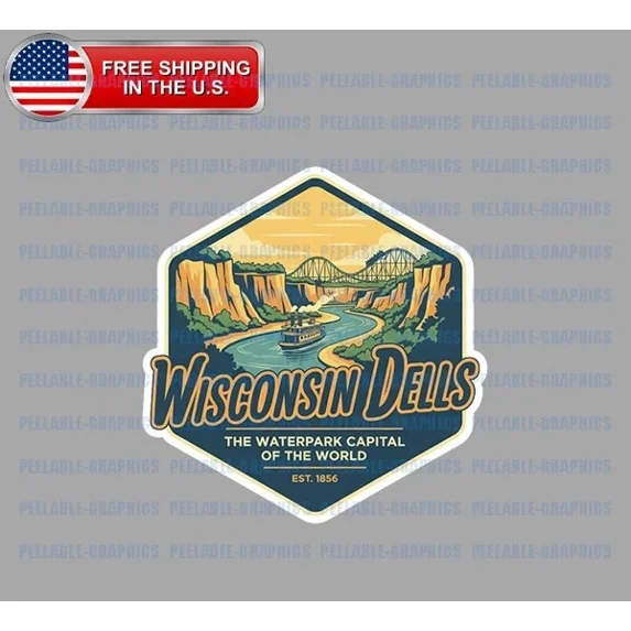 DOPASTICKER Wisconsin Dells Sticker Souvenir Travel Sticker Phone ...