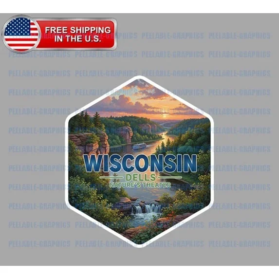 DOPASTICKER Wisconsin Dells Sticker Souvenir Travel Sticker Phone ...