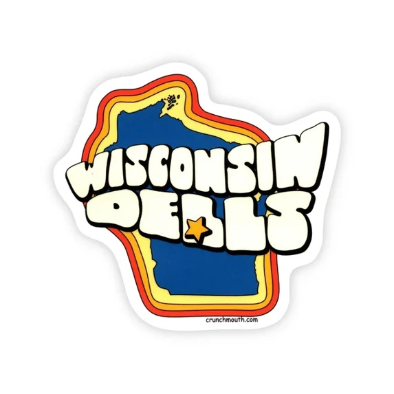 DOPASTICKER Wisconsin Dells Wisconsin State Map Sticker Travel Decal ...