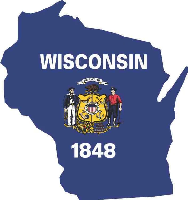 DOPASTICKER Wisconsin Sticker Flags Truck State Flag Car Sticker Phone ...