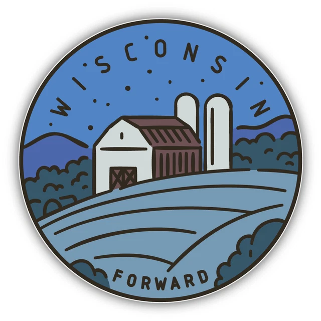 DOPASTICKER Wisconsin Usa State Retro Vintage Sticker Decal Phone Decal ...