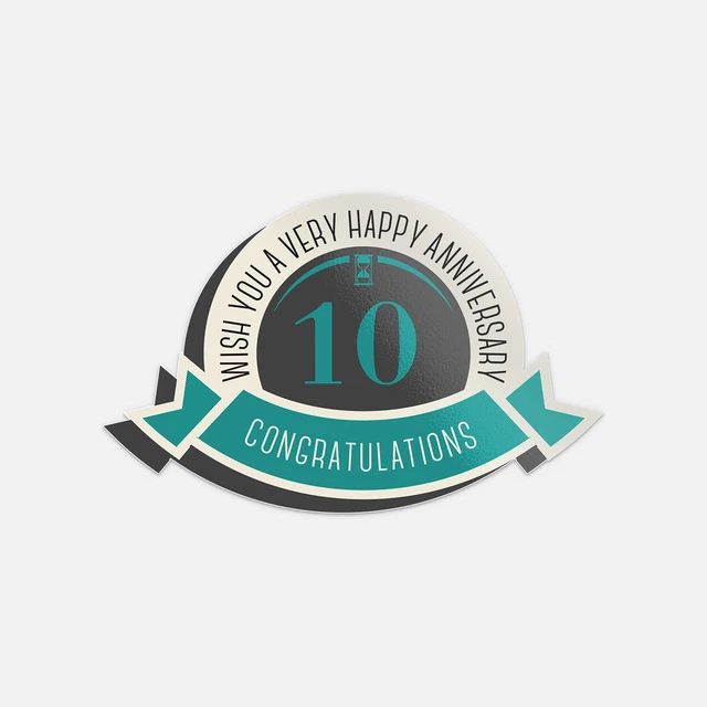 DOPASTICKER Wish You A Very Happy Anniversary 10 Years Sticker Decal ...