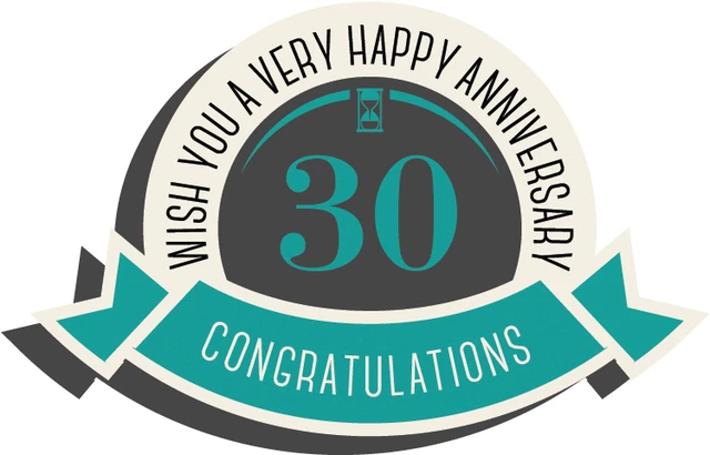 DOPASTICKER Wish You A Very Happy Anniversary 30 Years Sticker Decal ...