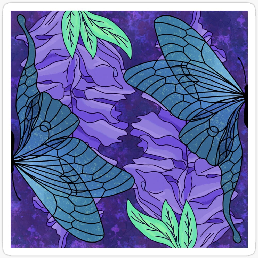 DOPASTICKER Wisteria Butterfly Sticker Phone Decal Water Bottle ...